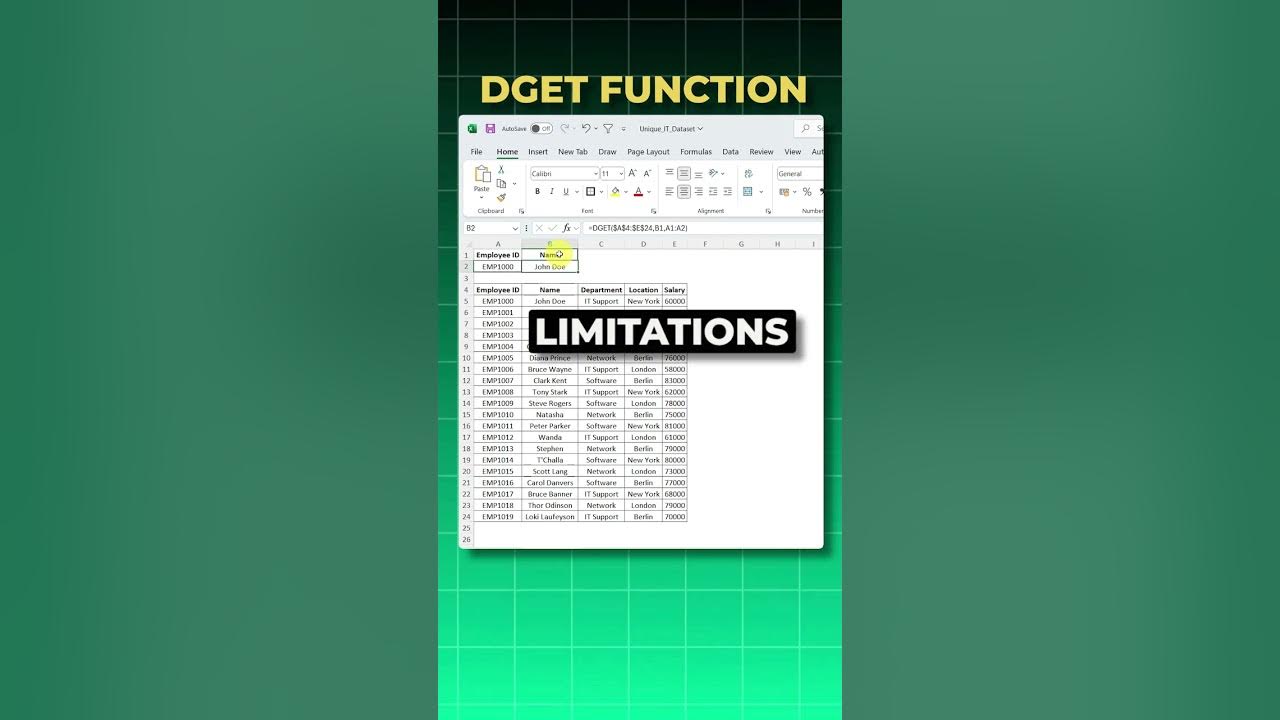 dget function in excel | everyone is talking about | Limitations ...
