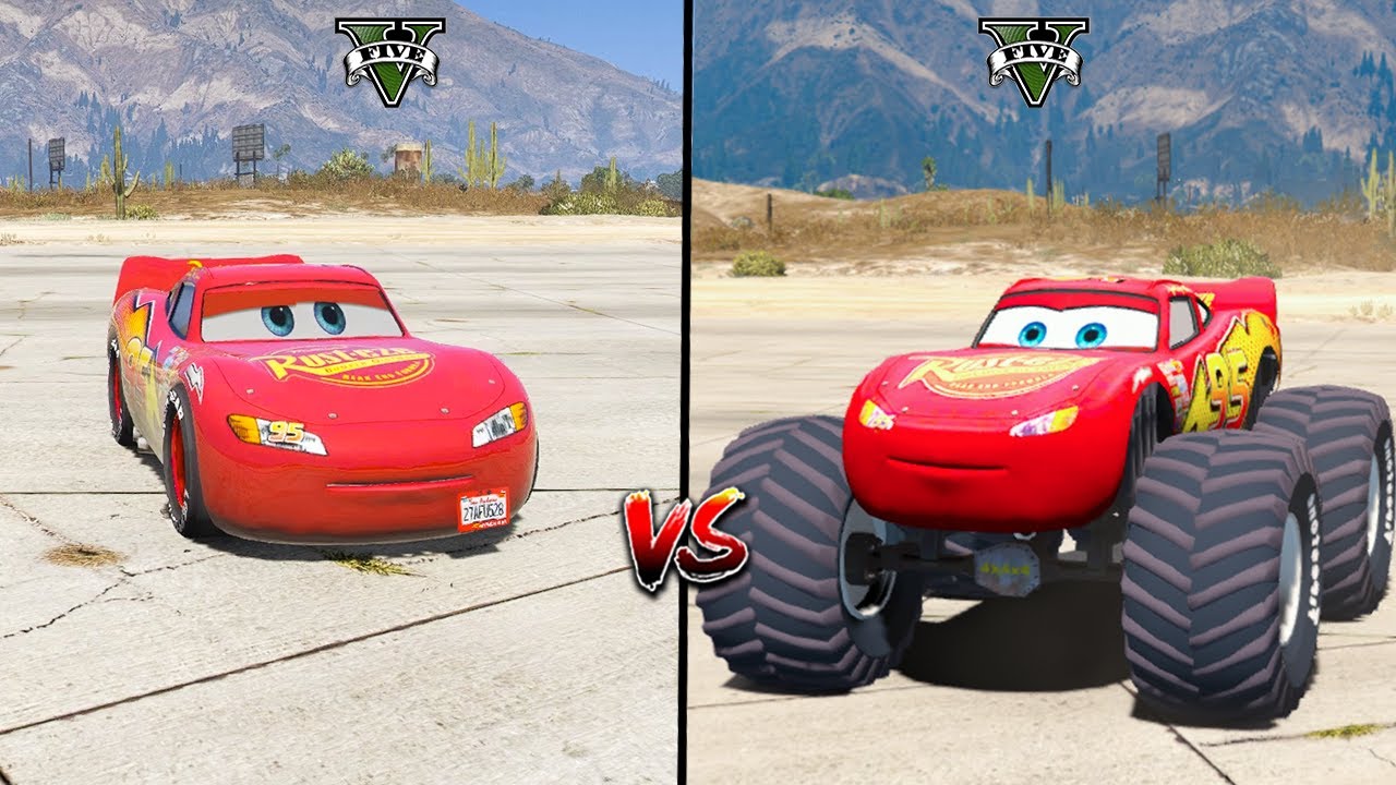 Gta 5 Normal McQueen Car Vs Gta 5 Monster McQueen Car - Which Is Best ...