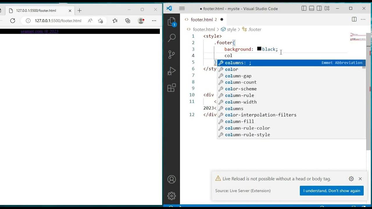 How to create Footer in HTML & CSS II - YouTube