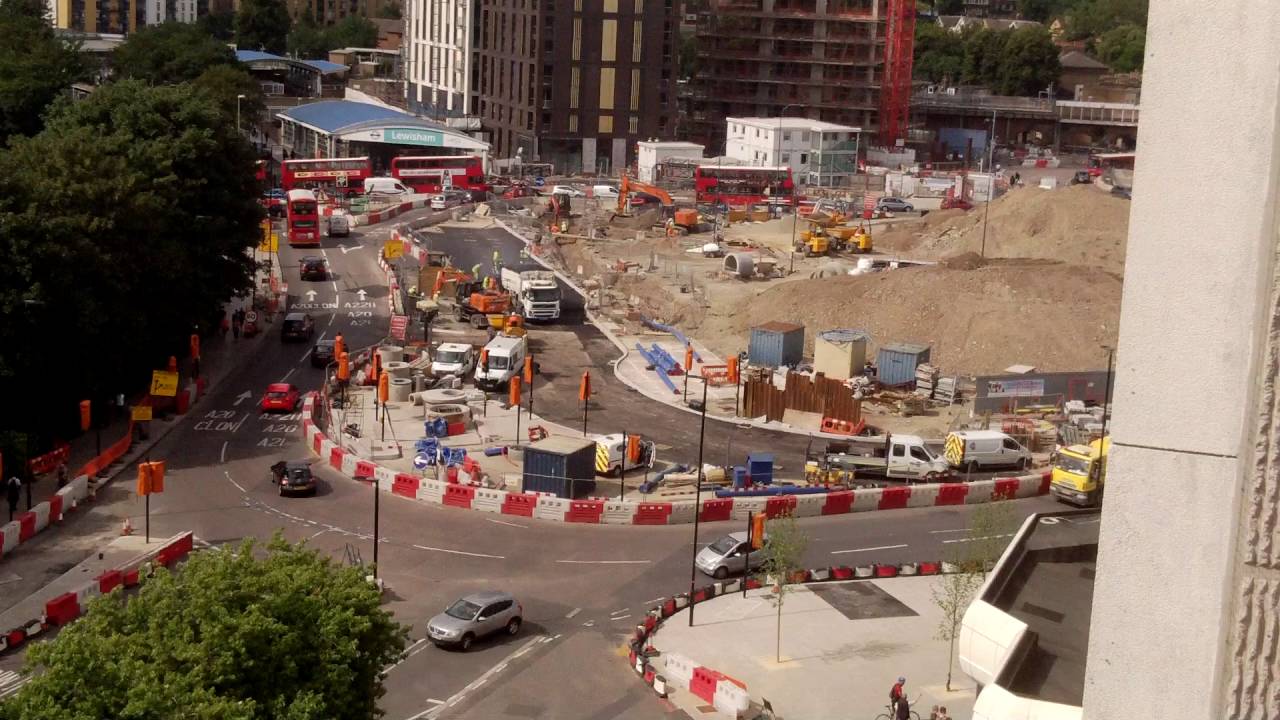 Half of Lewisham Roundabout Taking Shape - YouTube