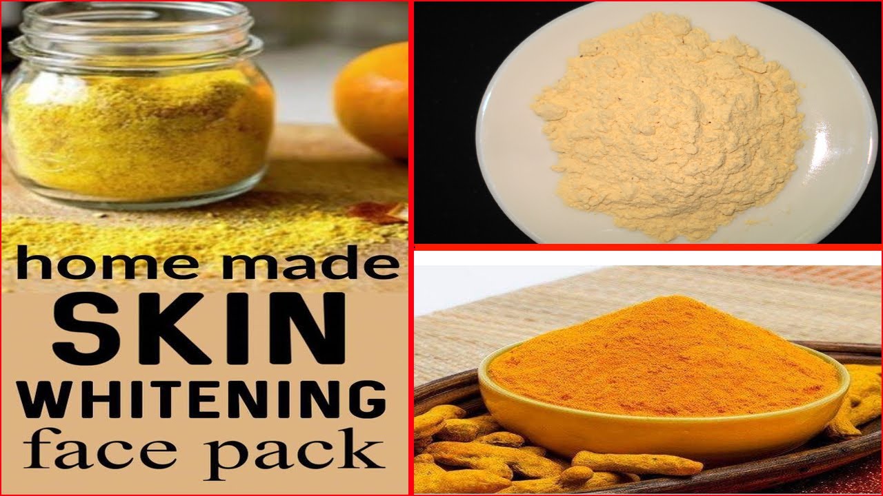 Homemade Turmeric Face Pack For All Skin Types||Skin Whitening Basen ...