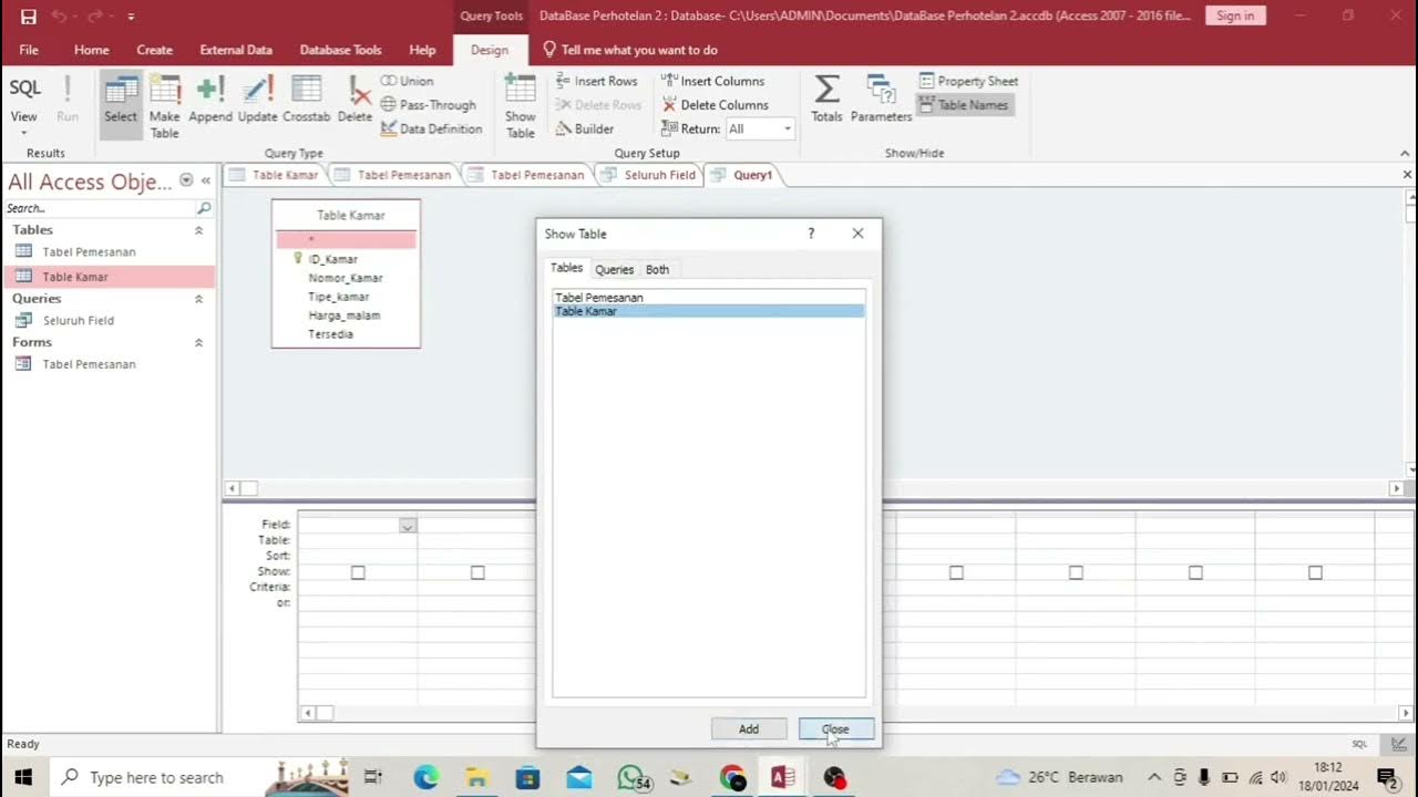 Tutorial Membuat Database Di M.Access | Form dan Query - YouTube