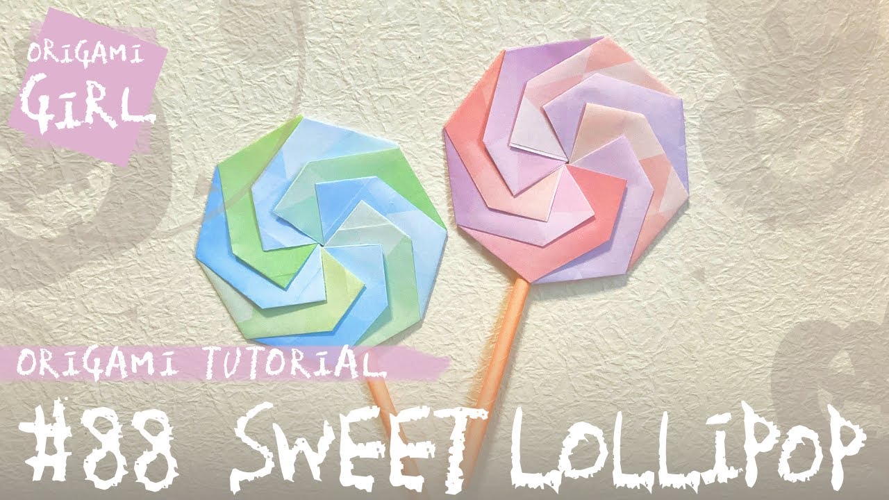 Origami - How To Make a Sweet Lollipop - YouTube