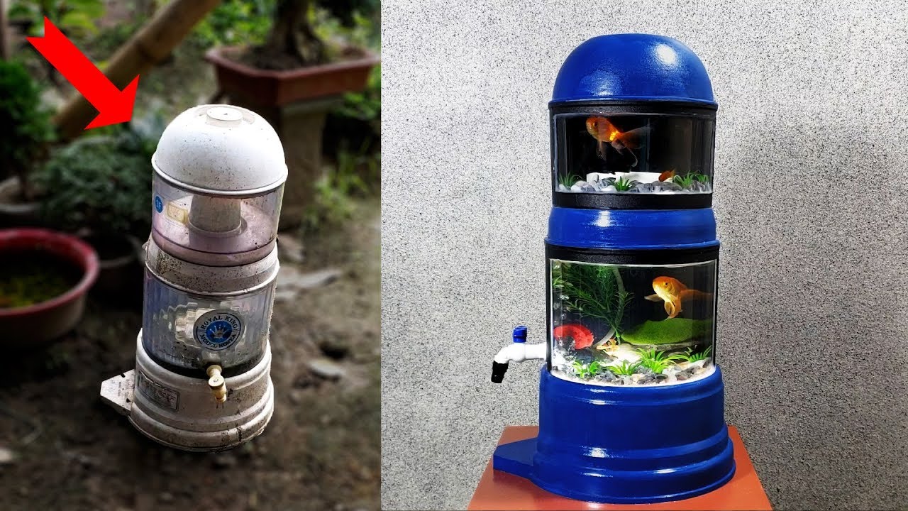 How to Recycle Damaged WATER FILTER into BEAUTIFUL AQUARIUM - YouTube
