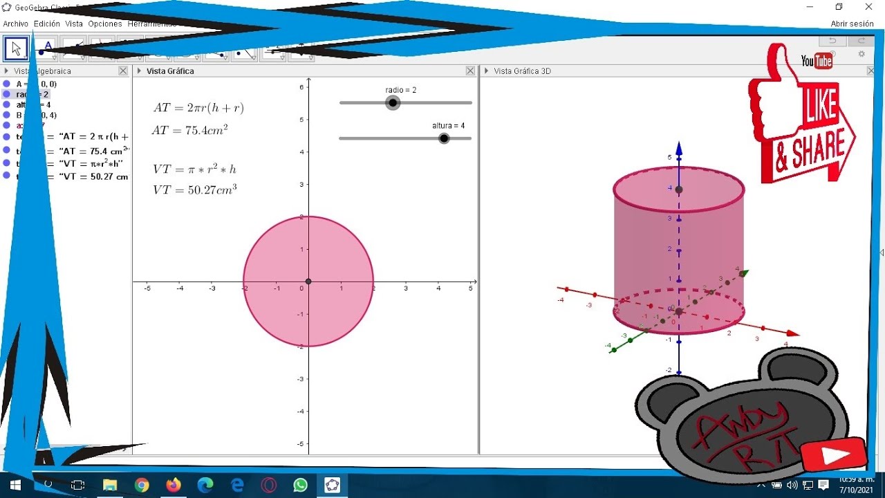 Tutorial - Cilindro En Geogebra - YouTube
