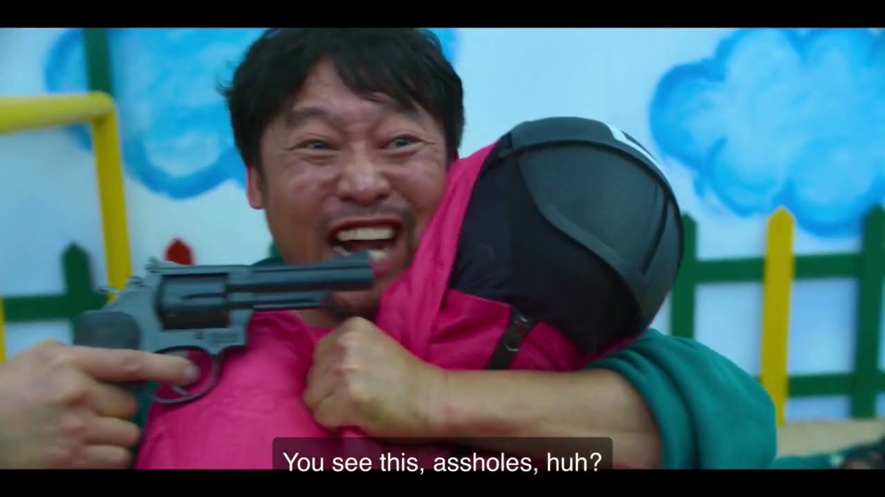 Squid Game Pink Guard is Unmasked! With English Sub Titles - YouTube