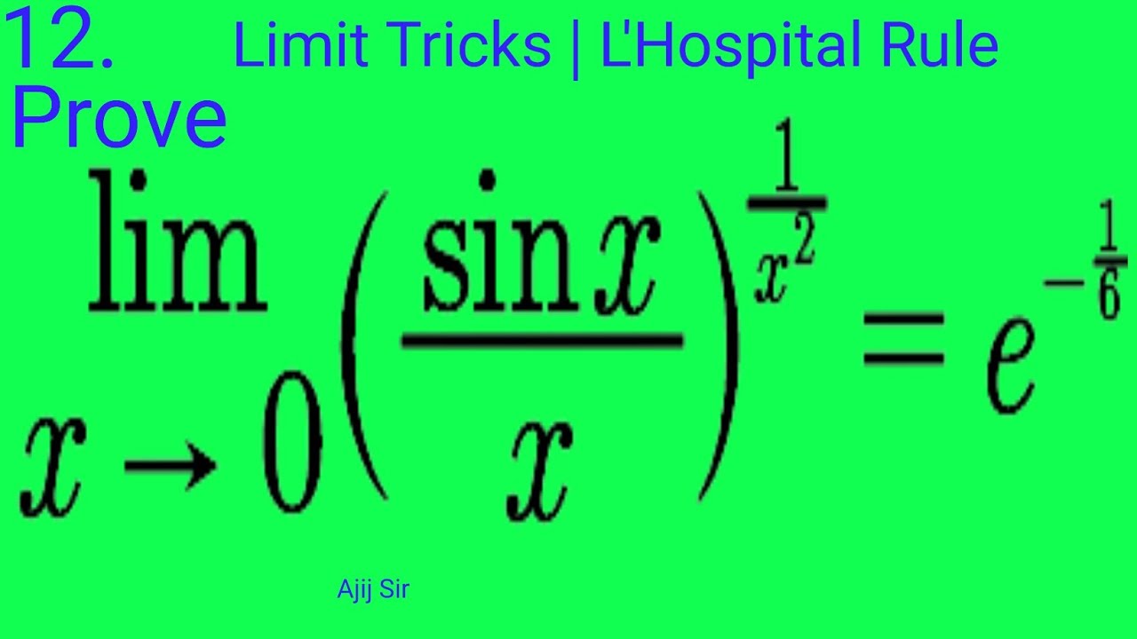 Limit | Limits | Limit Tricks | Indeterminate Forms | Limit using L ...