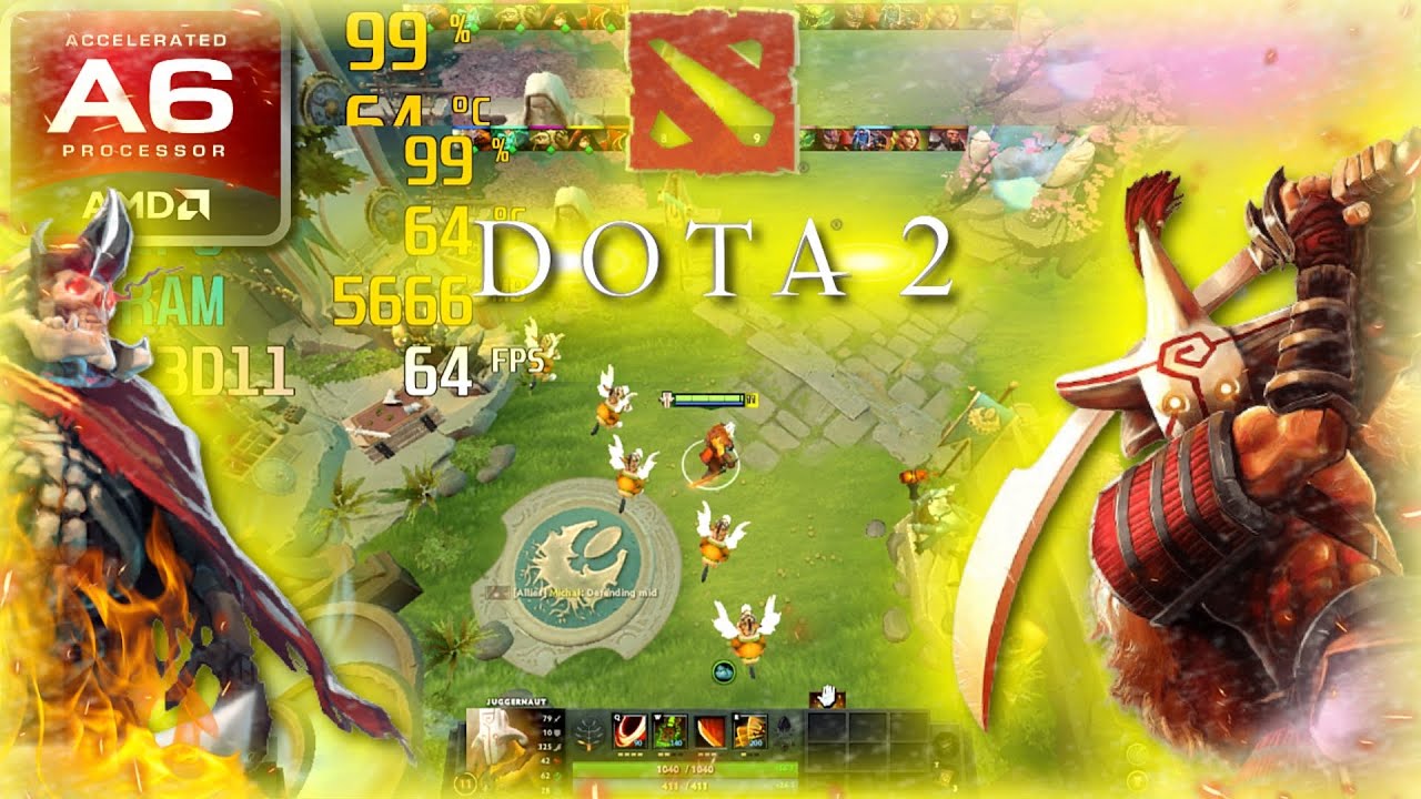 Dota 2: Revisited (AMD A6, Radeon R4 Graphics) Low End PC (512MB) - YouTube