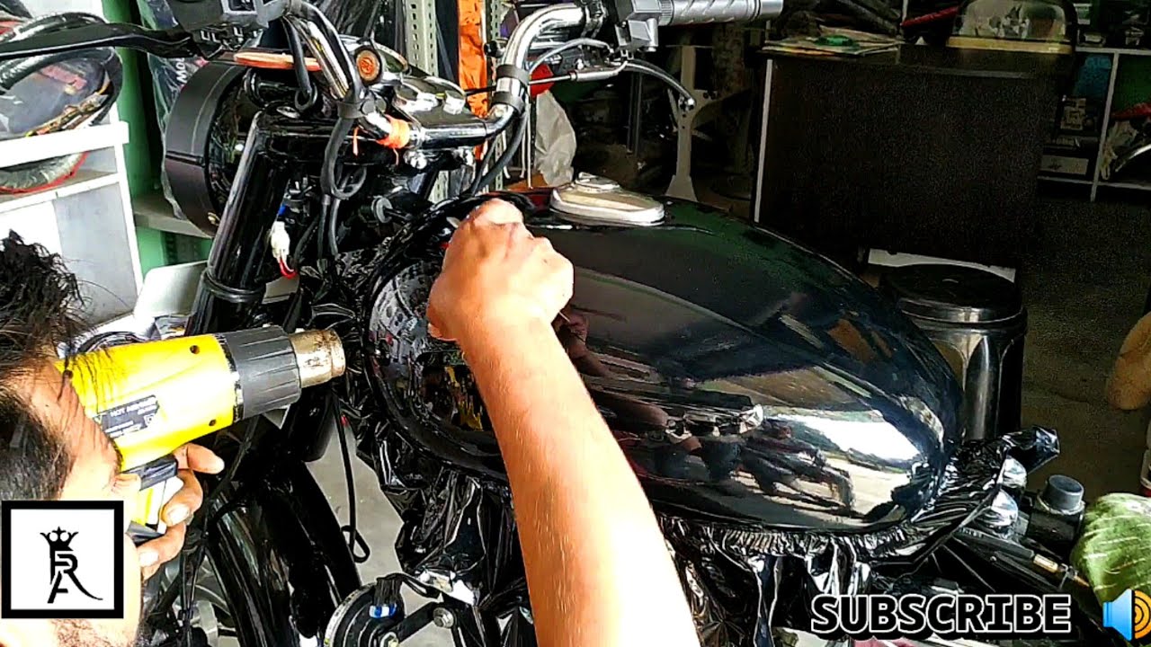 Royal Enfield Classic 350 Vinyl Wrapping Black | Bullet Modification ...