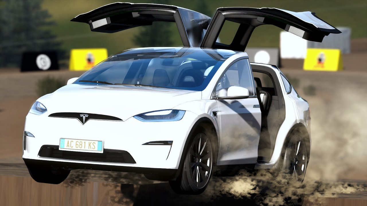 Tesla Model X Showcase / Can Tesla Fly? / Assetto Corsa - YouTube
