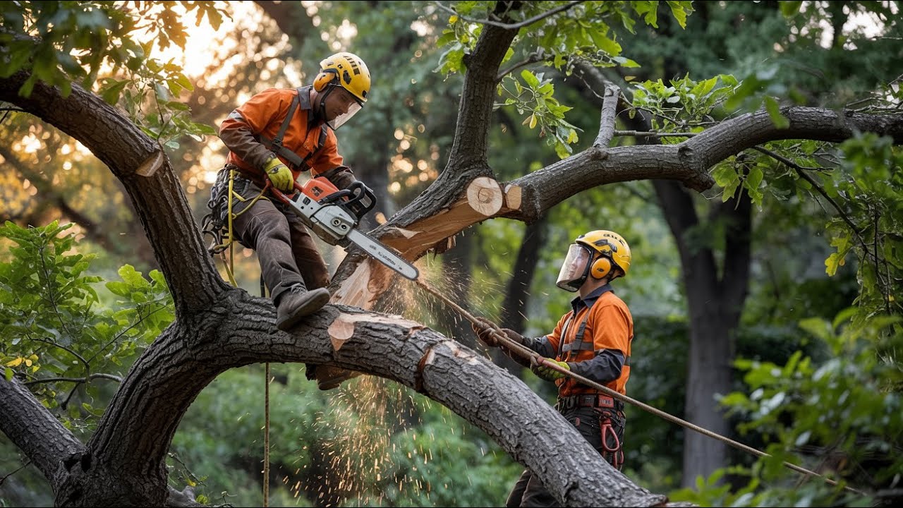 They felled a HUGE elm tree in the yard - how did they save the house ...