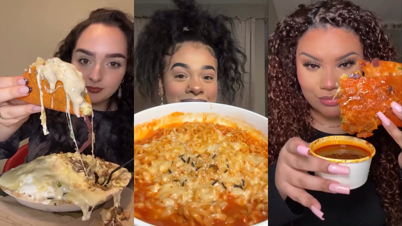 Tiktok mukbang compilation - 70 || carbo noodles, tacobell and more ...