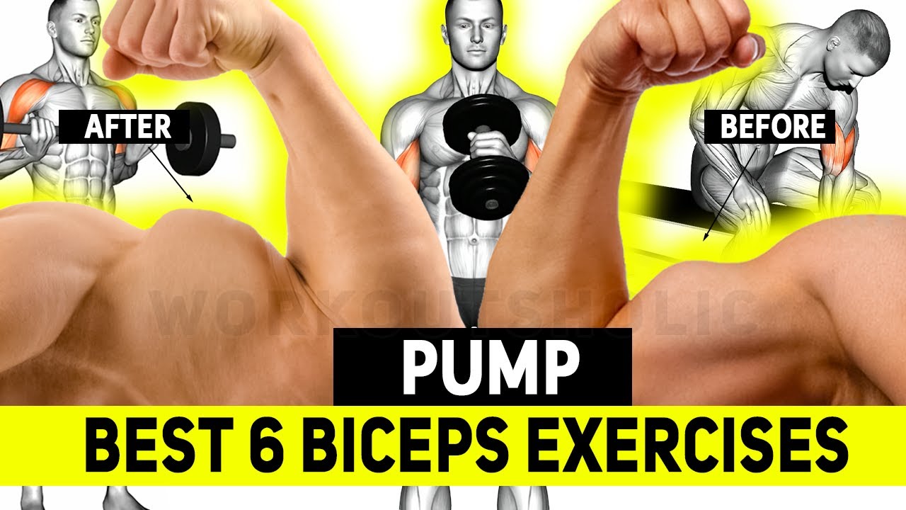 6 Biceps Exercises For Bigger Pump - Gym Workout Motivation - YouTube