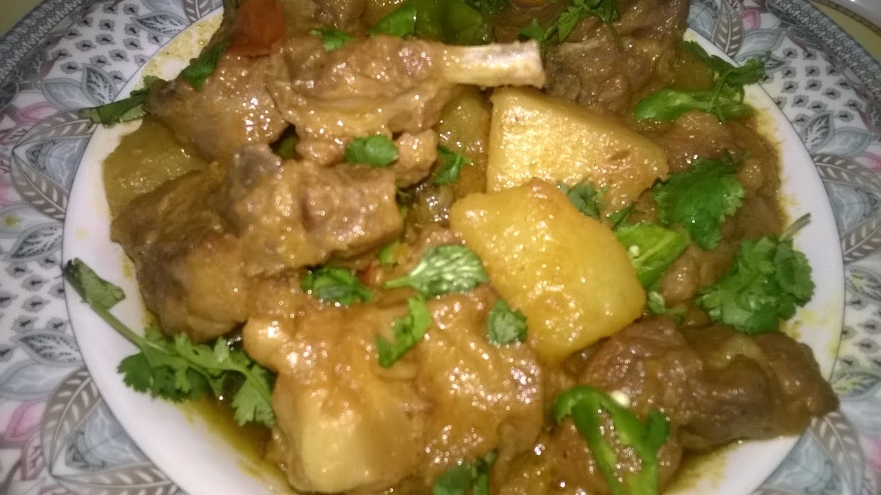 POTATOES MUTTON CURRY.( aloo gosht )- pakistani & indian food Street ...