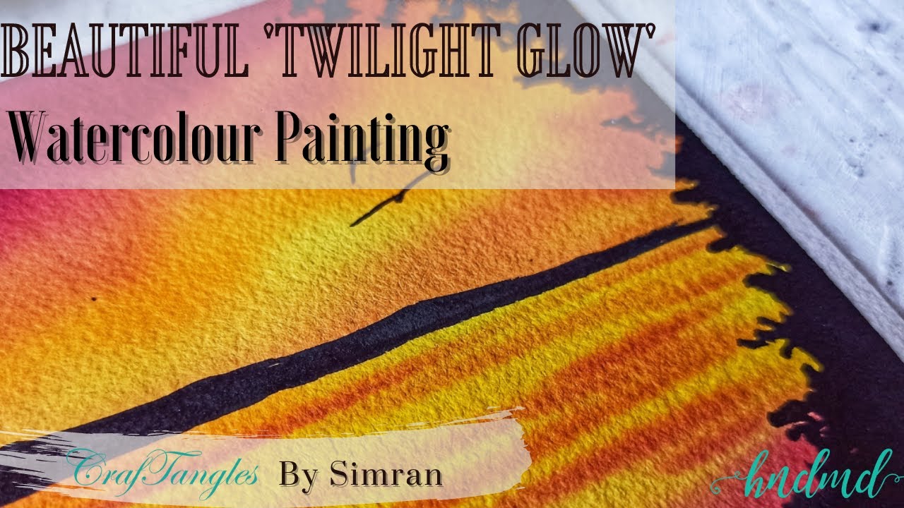 Beautiful 'Twilight Glow' Watercolour Painting - YouTube