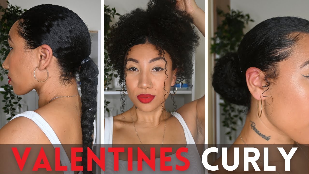 3 Valentine's Day Curly Hair Styles for Grown Women! [Type 3 & 4 Hair ...
