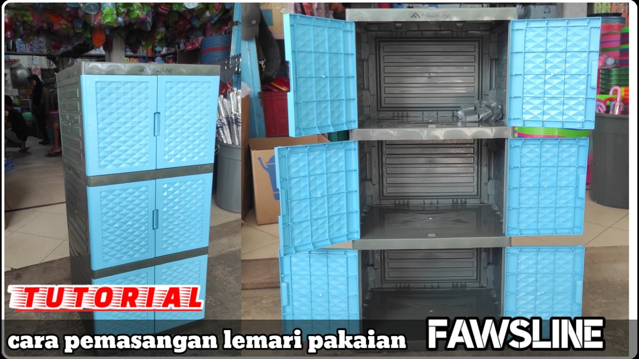 Cara Pasang Lemari Plastik 3 Susun FAWSLINE - YouTube