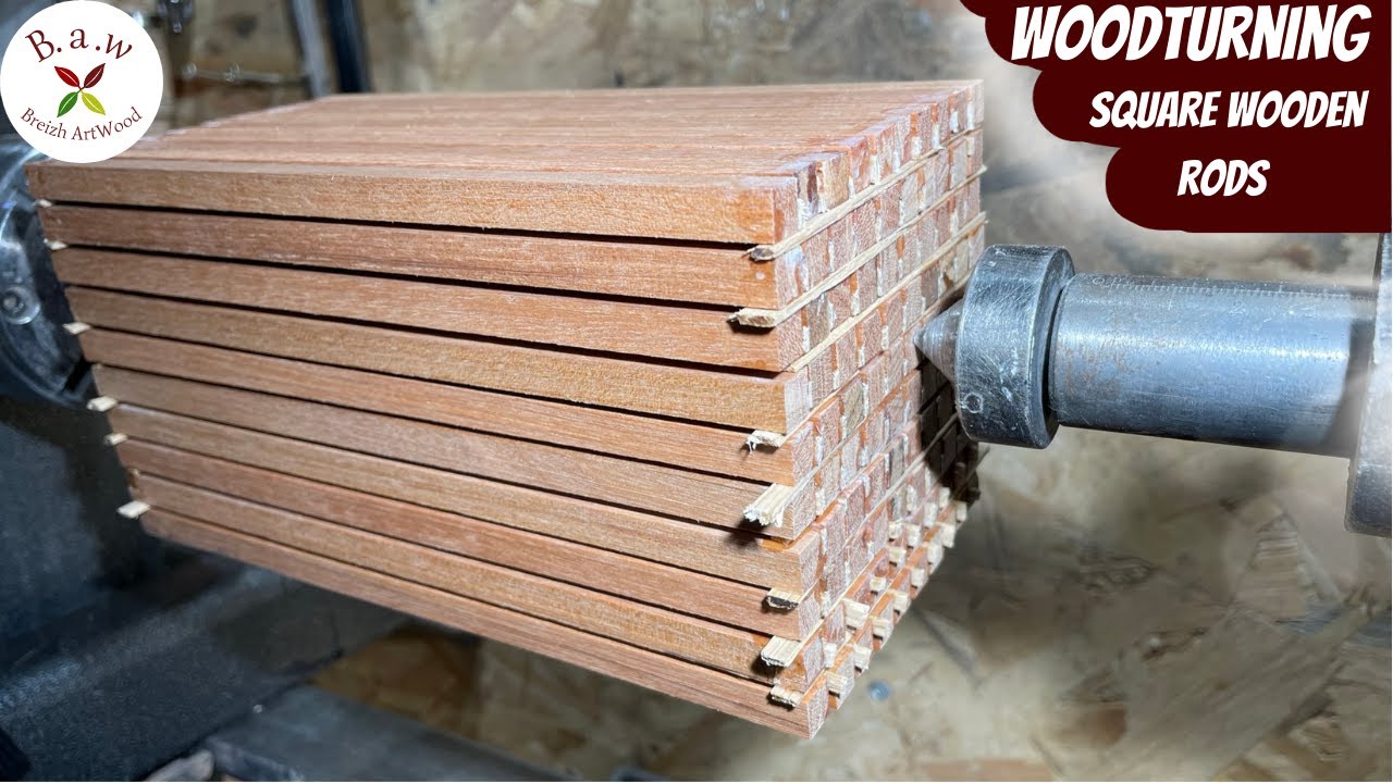 Woodturning : Square wooden rods - YouTube