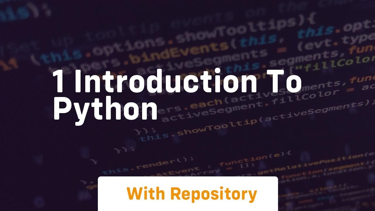 1 introduction to python - YouTube
