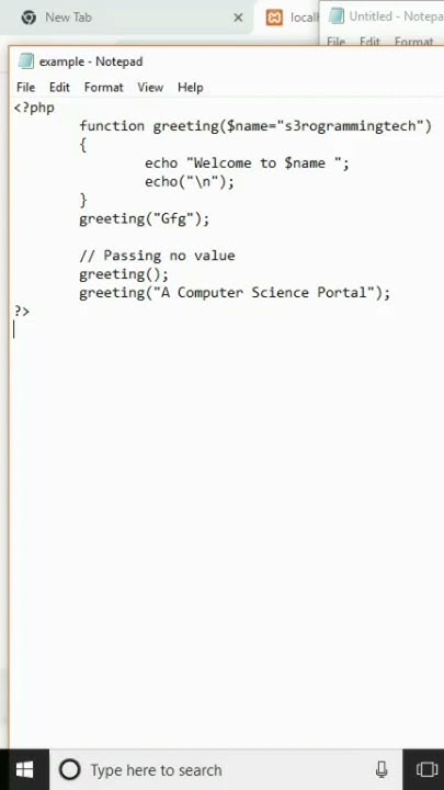 how to create the default parameter function in php - YouTube