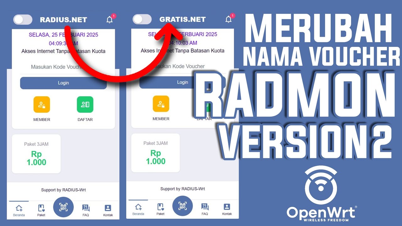 Tutorial Merubah Nama Voucher Radius Monitor V2 Openwrt - YouTube