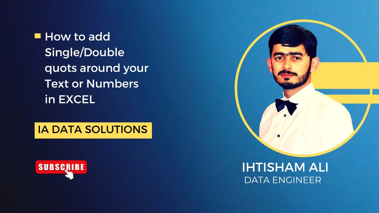 Add Quotes Around Text Or Values In Excel Excel Tips YouTube Add Quotes Around Text Or Values In Excel Excel Tips YouTube