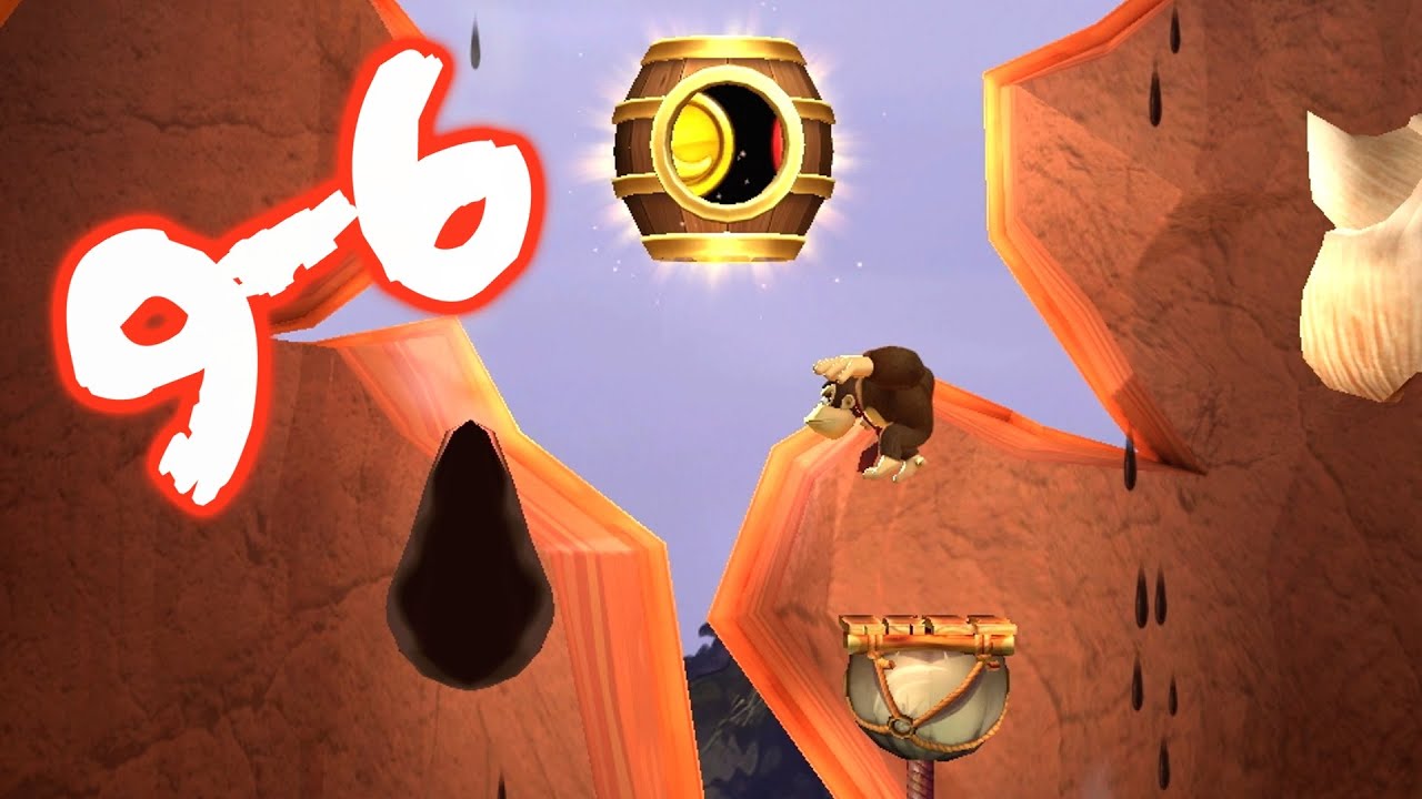 9-6 Tar Ball Fall All Collectibles Guide - Donkey Kong Country Returns ...
