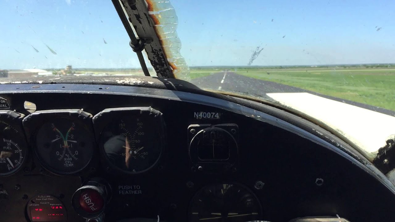[HD] Beech 18 / C-45 Cockpit Takeoff - YouTube