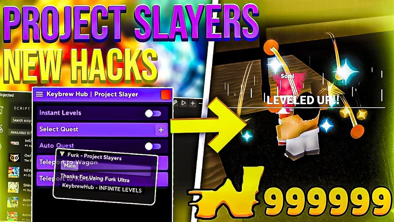 ROBLOX Project Slayers Hack Script GUI : Auto Farm, Kill Aura, Infinite ...