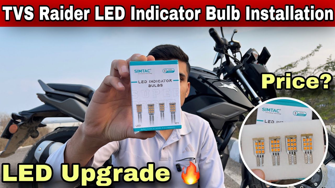 TVS Raider LED Indicator Bulb Installation | Simtac LED Bulb Review ...