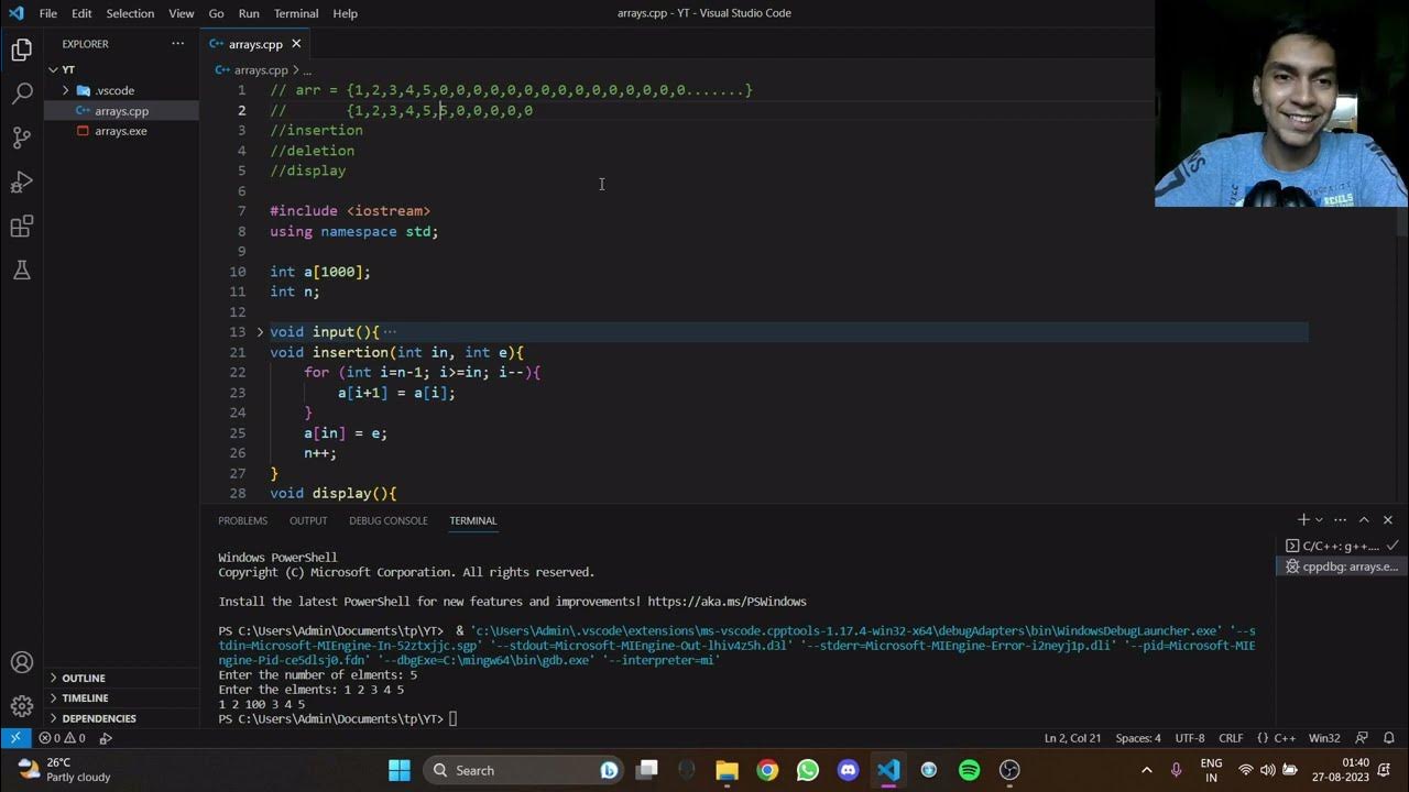 Performing Operations on Arrays | C++ - YouTube