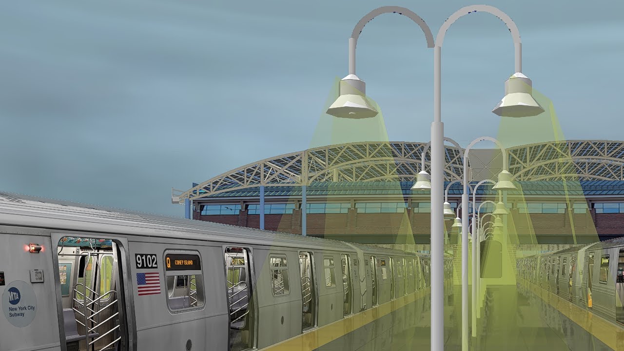 OpenBVE R160 (Q) TRAIN TO CONEY ISLAND WITH Gshade , AND TFO'S (TRAINS ...