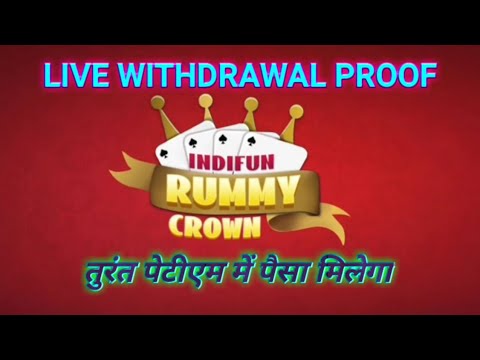 live withdrawal Paytm indifun Rummy crown | new Rummy earning app today ...