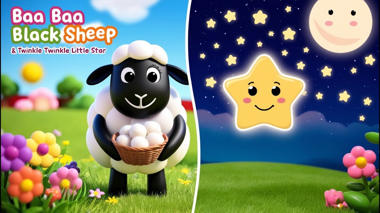 Baa Baa Black Sheep & Twinkle Twinkle Little Star – Sweet Nursery Rhyme ...
