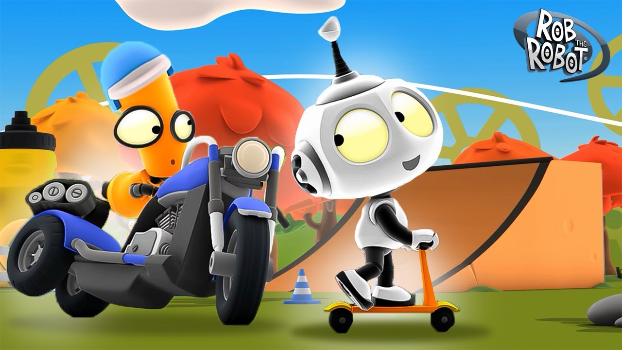 Scooter Races 🏁 | Rob The Robot | Preschool Learning - YouTube