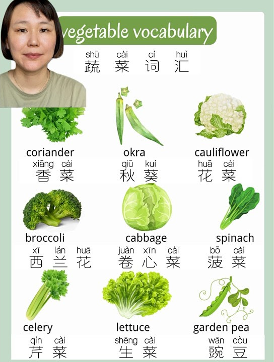 Learn Chinese-mandarin -Daily Vocabulary-Vegetables学汉语-普通话-日常词汇-蔬菜 ...