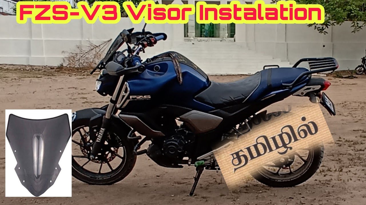 Yamaha FZS-V3 after market visor Instalation in Tamil - YouTube