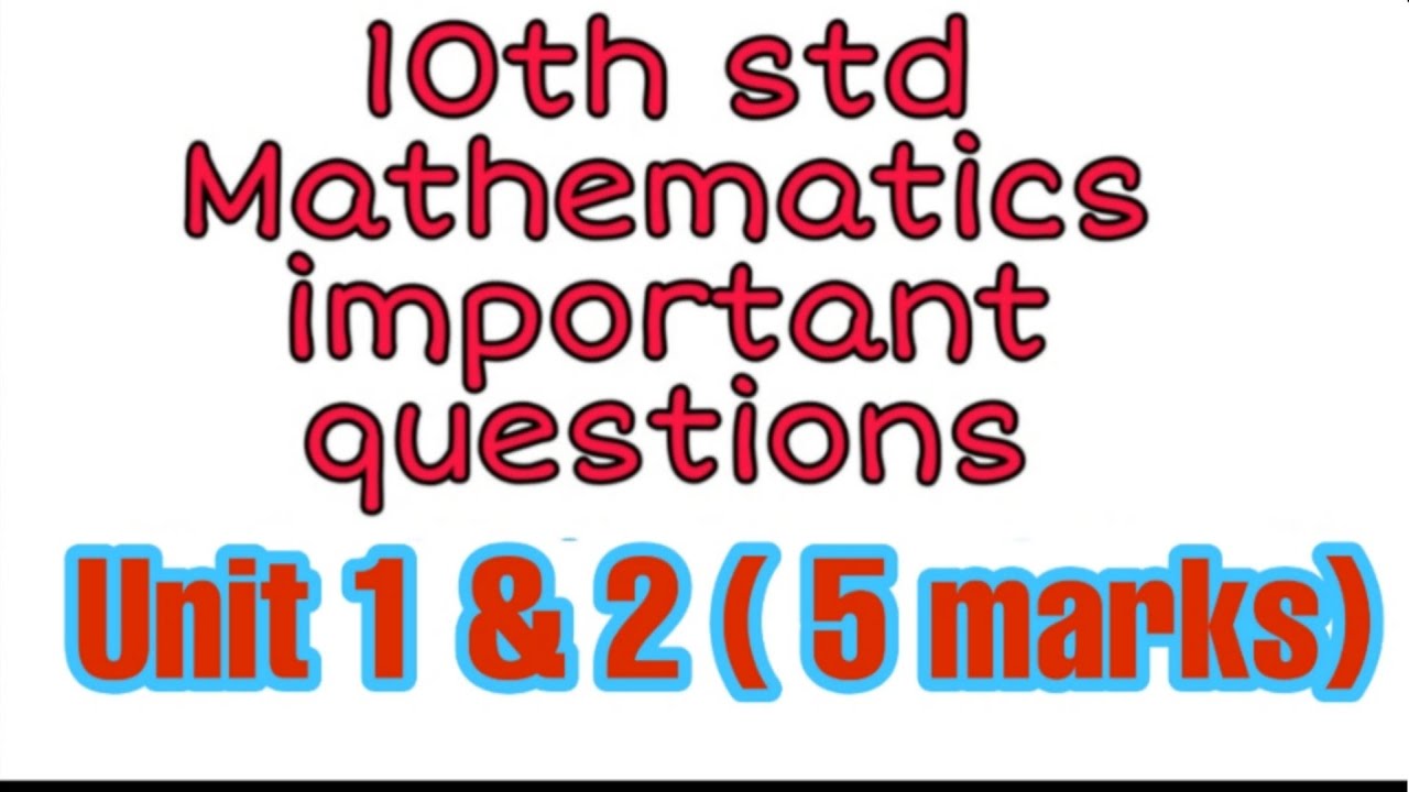 10th maths important 5 mark questions l repeating questions l tips ...