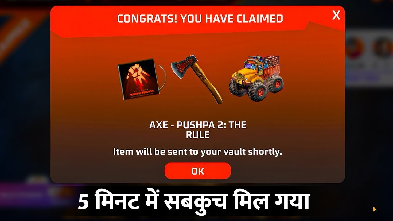 How To Claim Pushpa Axe 🪓 || How To Complete Escape The Chase Mission 🚙 ...