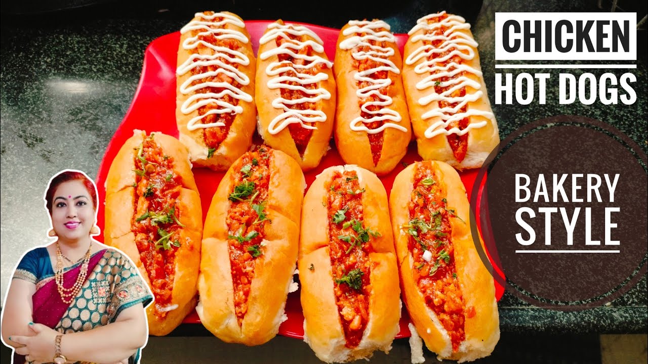 Chicken Hot Dogs Recipe | Bakery Style Hot Dogs | Easy & Tasty Recipe ...