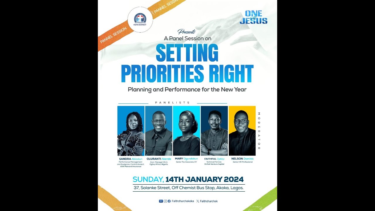 Setting Priorities Right: New Year Planning Panel Session | Faith ...