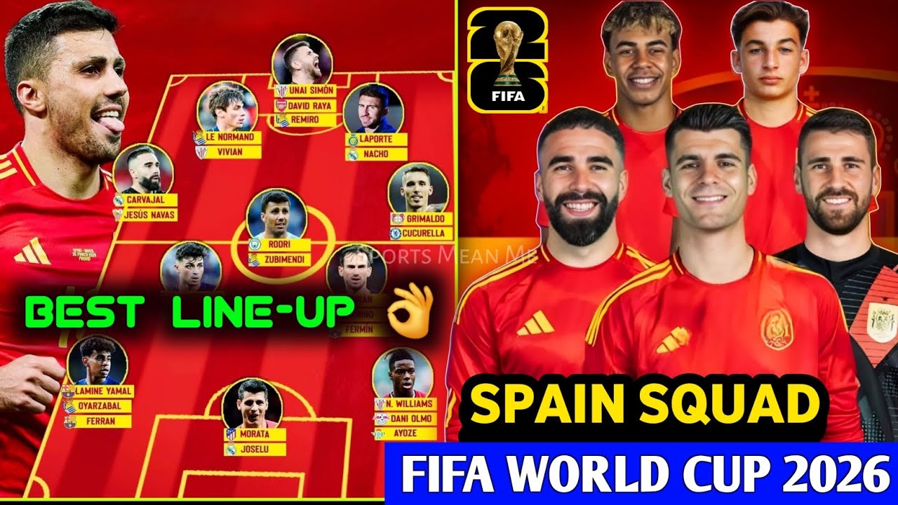 Spain's Best Squad & Predicted Starting XI for FIFA World Cup 2026 | La ...