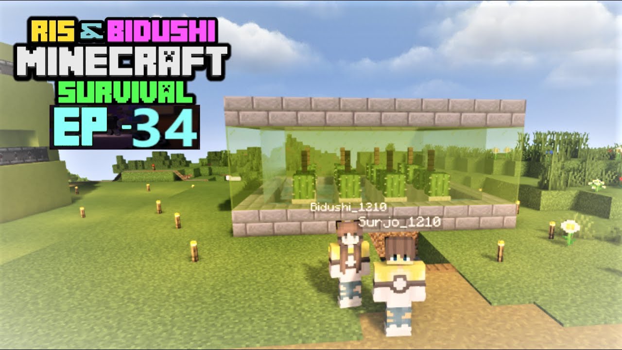 Minecraft Cactus Farm | Minecraft Bangla Gameplay | Ris & Bidushi Survival Ep - 34 - YouTube