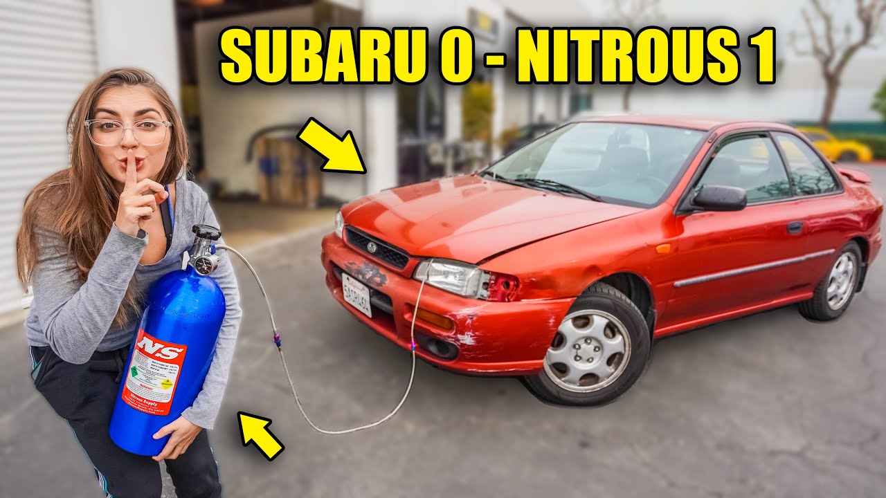 GIANT NITROUS SHOT vs RODNOCK SUBARU *explosion* - YouTube