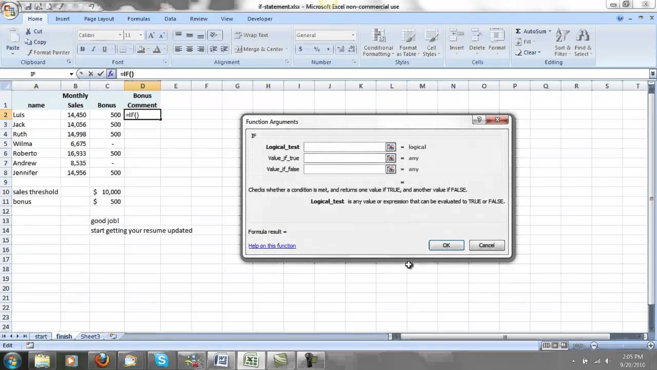 If Statements In MS Excel YouTube If Statements In MS Excel YouTube