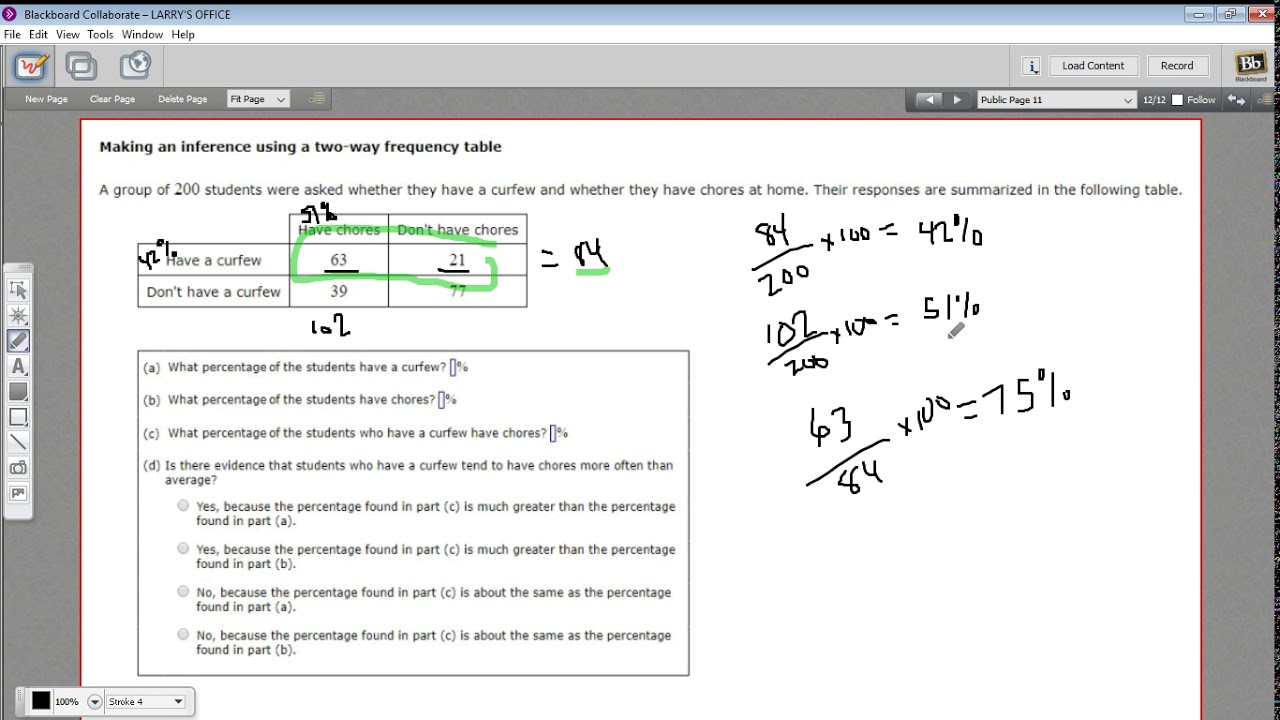 Making an inference using a two way frequency table - YouTube