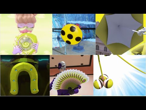 ALL MIRACULOUS WEAPONS IN YELLOW MIRACULOUS LADYBUG - YouTube