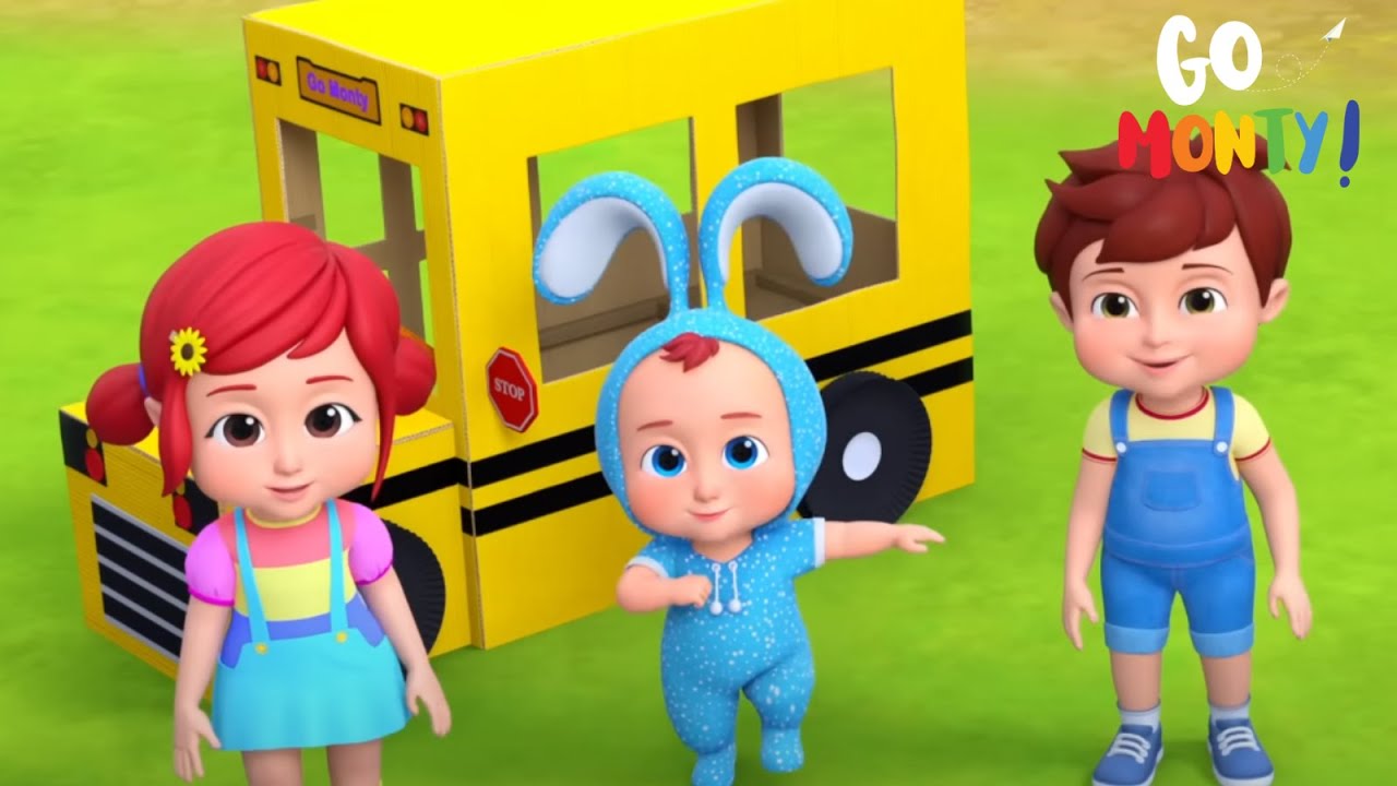 Wheels On The Bus | Nursery Rhymes for Kids | GO Monty ! - YouTube