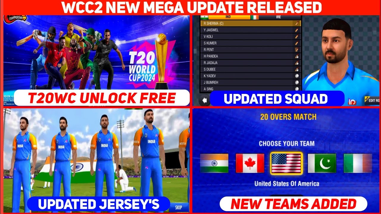 Wcc2 New Update Launched | T20WC,New Jersey & Squads | Wcc2 New Update ...