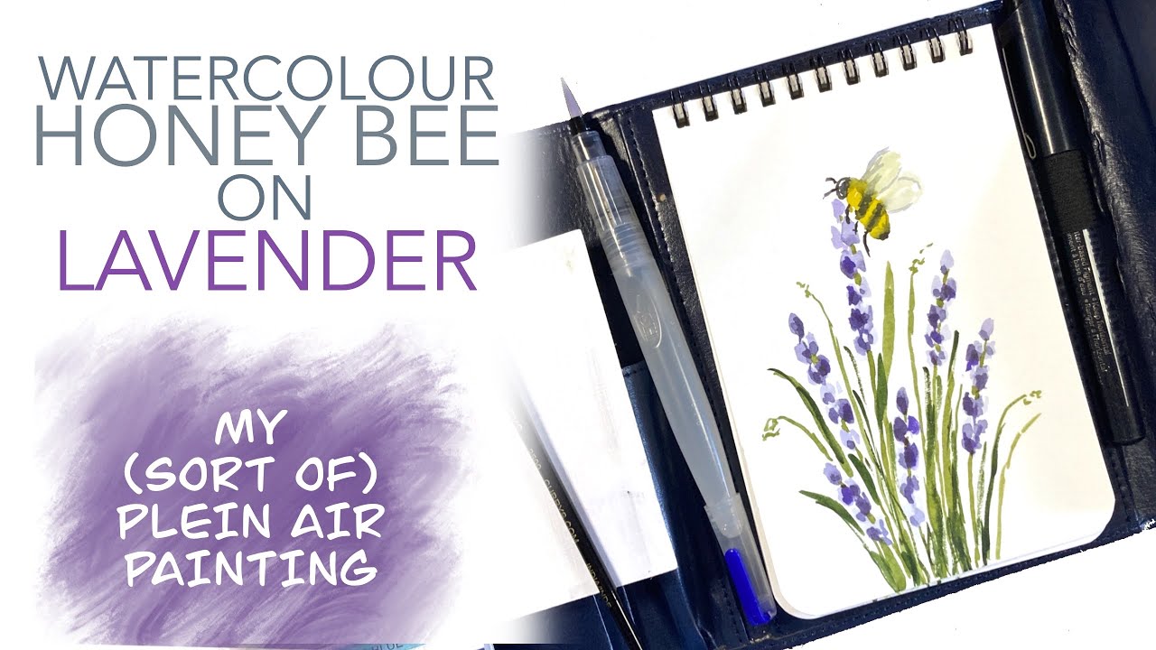 Loose Watercolour Honey Bee on Lavender - A Beginner Watercolour ...
